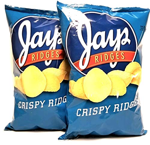 JAY'S BIG BAG CRISPY RIDGES Original Potato Chips 2 Pack 10 oz bags ...
