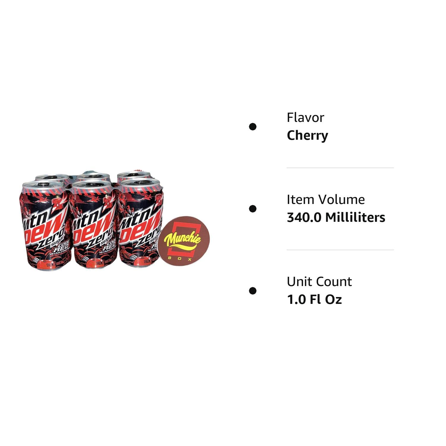 Mtn Dew Code Red Zero - Sugar with Munchie Box Coaster 12 oz Cans (Cod ...