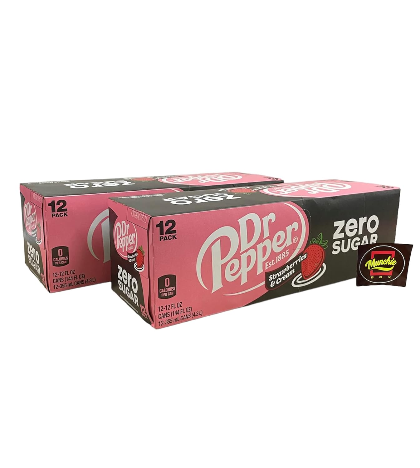 Dr Pepper Strawberry and Cream - Munchie Box Stash (Zero Sugar, Pack o ...