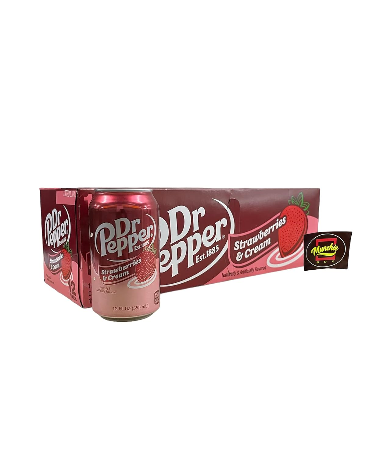 Dr Pepper Strawberry and Cream - Munchie Box Stash (Zero Sugar, Pack o ...