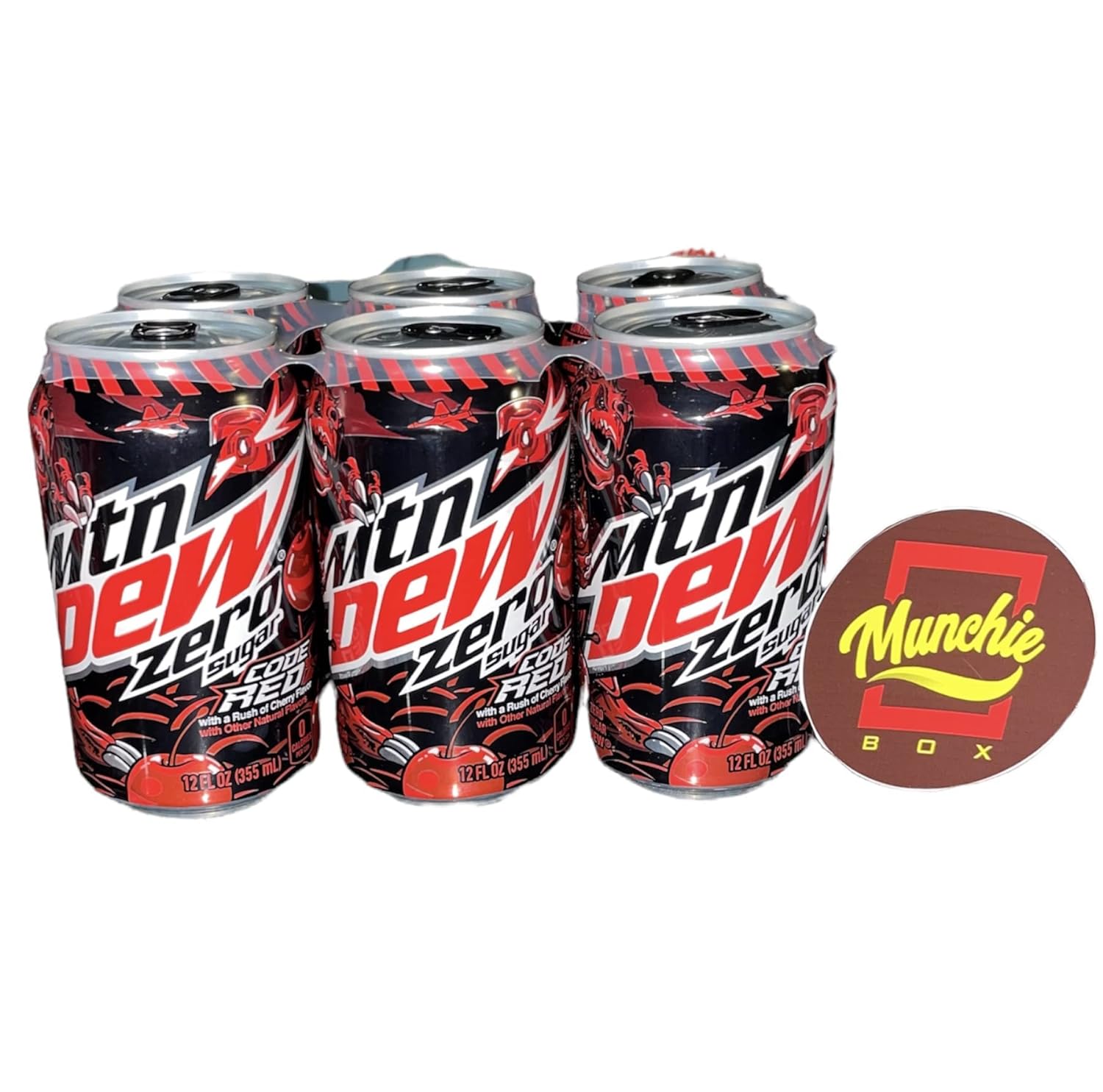 Mtn Dew Code Red Zero - Sugar with Munchie Box Coaster 12 oz Cans (Cod ...