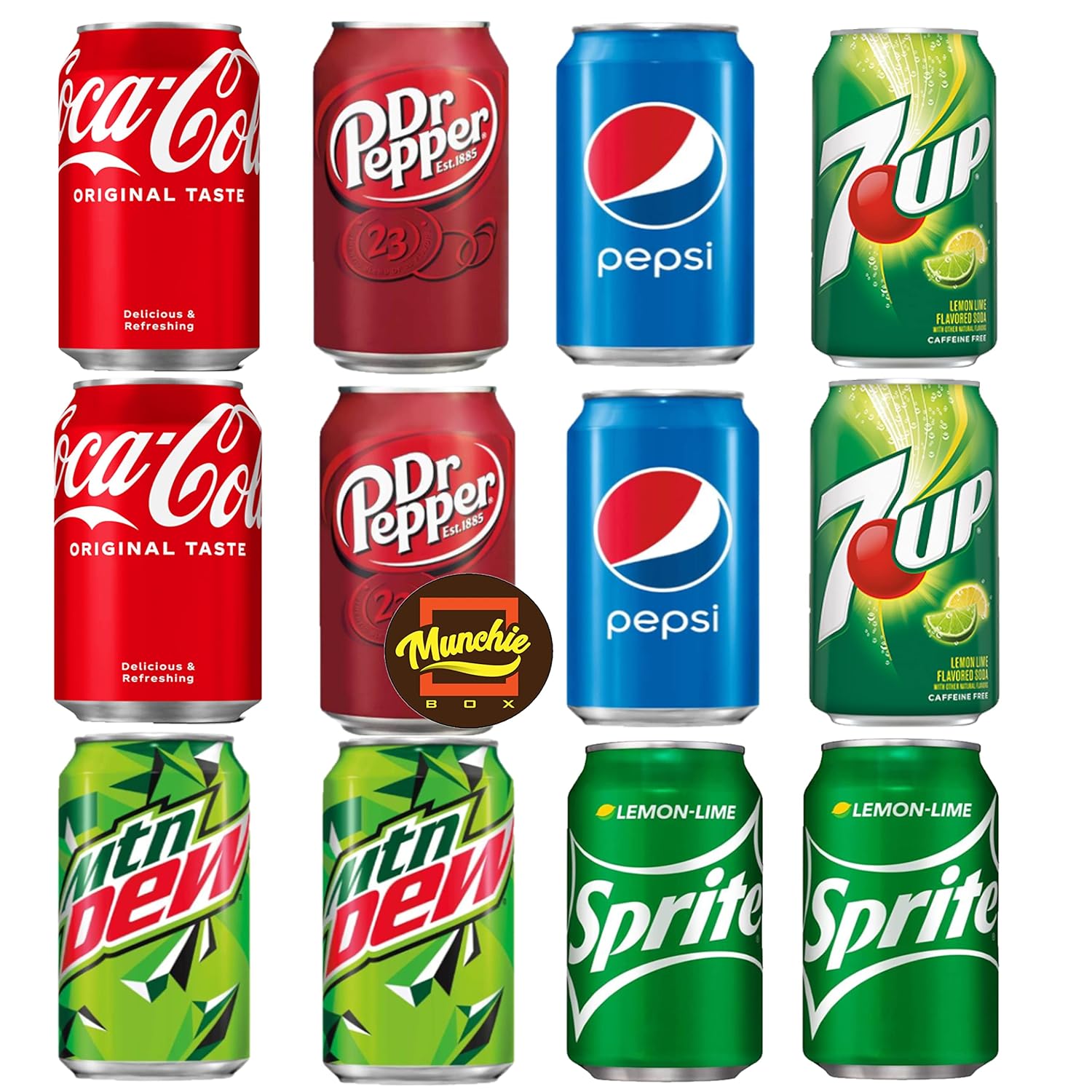 Munchie Box Soda Variety Pack - Cola, Pepsi, Dr. Pepper, Mountain Dew ...
